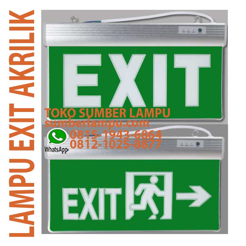 Jual Lampu EXIT Akrilik 5 watt Harga Murah | sumberlampu.com